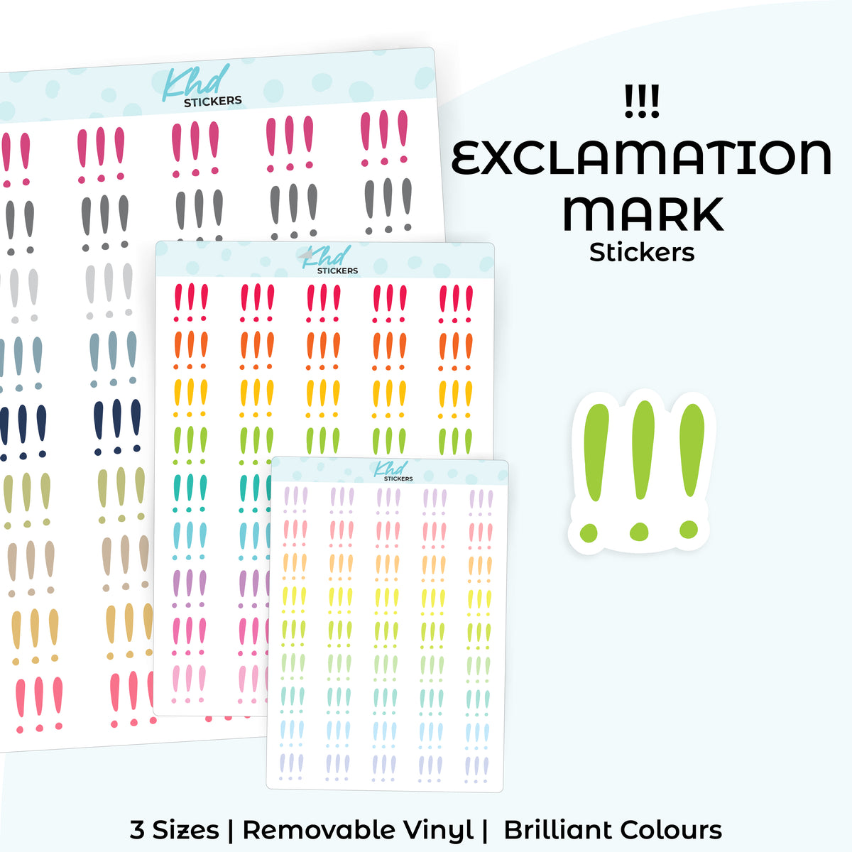 Exclamation Mark Planner Stickers – KHDStickers