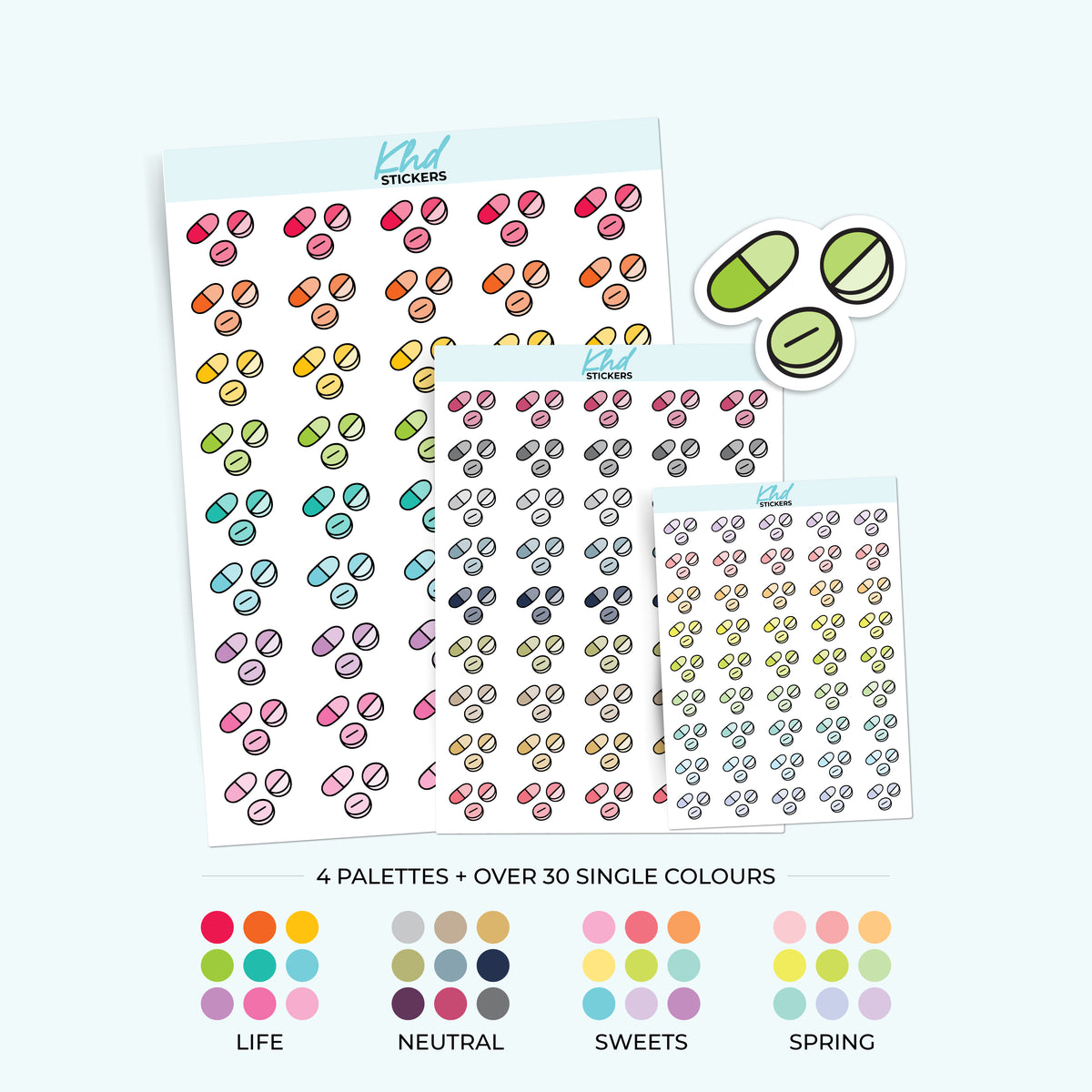 Medicine Tablets and Capsules Stickers – KHDStickers